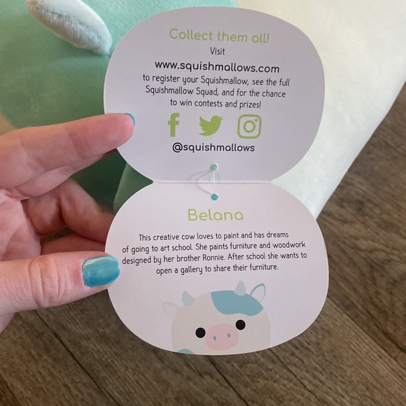 Squishmallows | Toys | Nwt Squishmallow Belana Blue Cow Stackable Plush ...